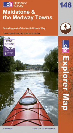 Maidstone / Medway Towns 1:25.000 turistická mapa OS #148 ...