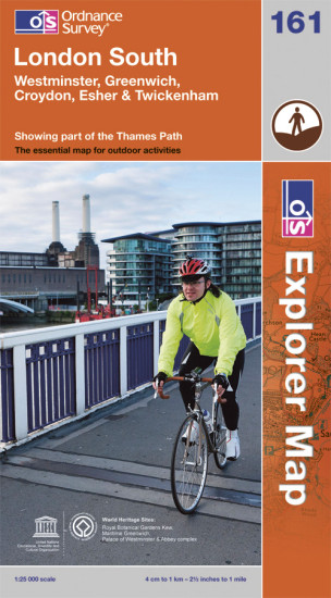 London South (greenw.m) 1:25.000 turistická mapa OS #161 ...