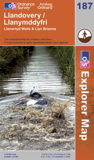 Llandovery 1:25.000 turistická mapa OS #187 | International Travel Maps CZ