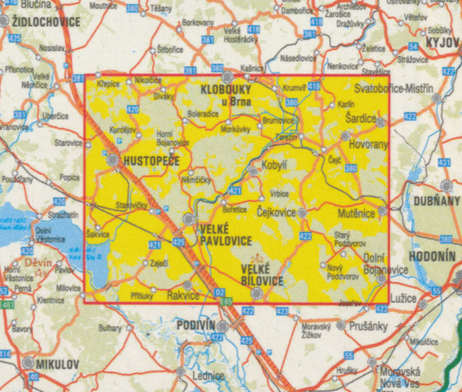 Morava: Modré hory (Velké Pavlovice, Kobylí) 1:25, mapa GOL ...