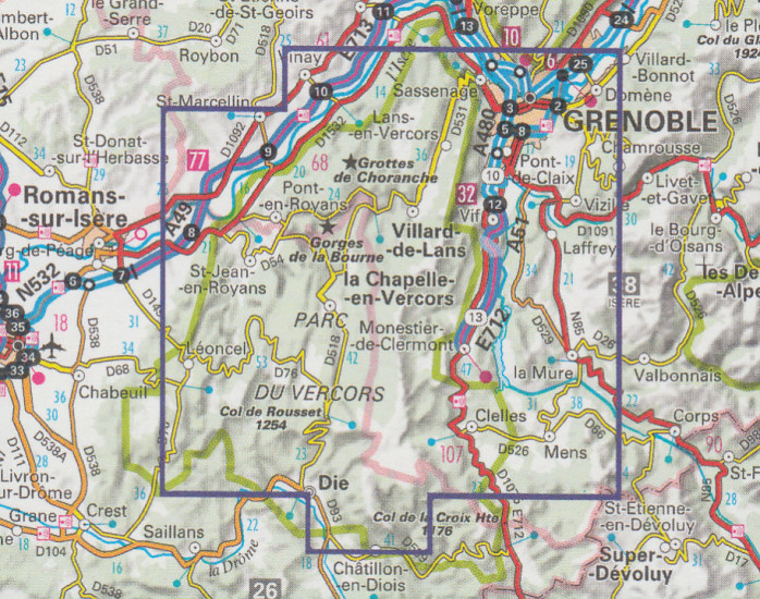 Massif du Vercors 1:75t mapa IGN | International Travel Maps CZ