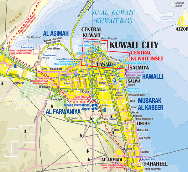 Kuvajt (Kuwait & Kuwait city) 1:15t/390t mapa ITM | International ...