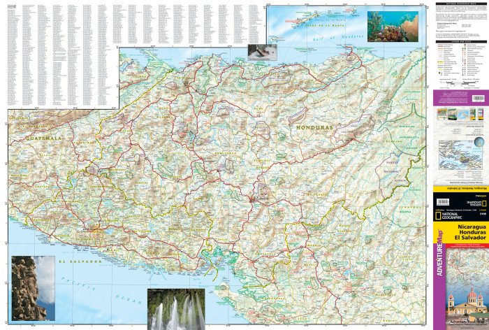 Nicaragua, Honduras & El Salvador Adventure Map GPS komp. NGS ...