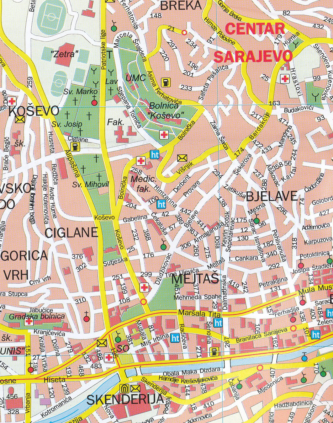 Sarajevo 1:20.000 plán města IS | International Travel Maps CZ