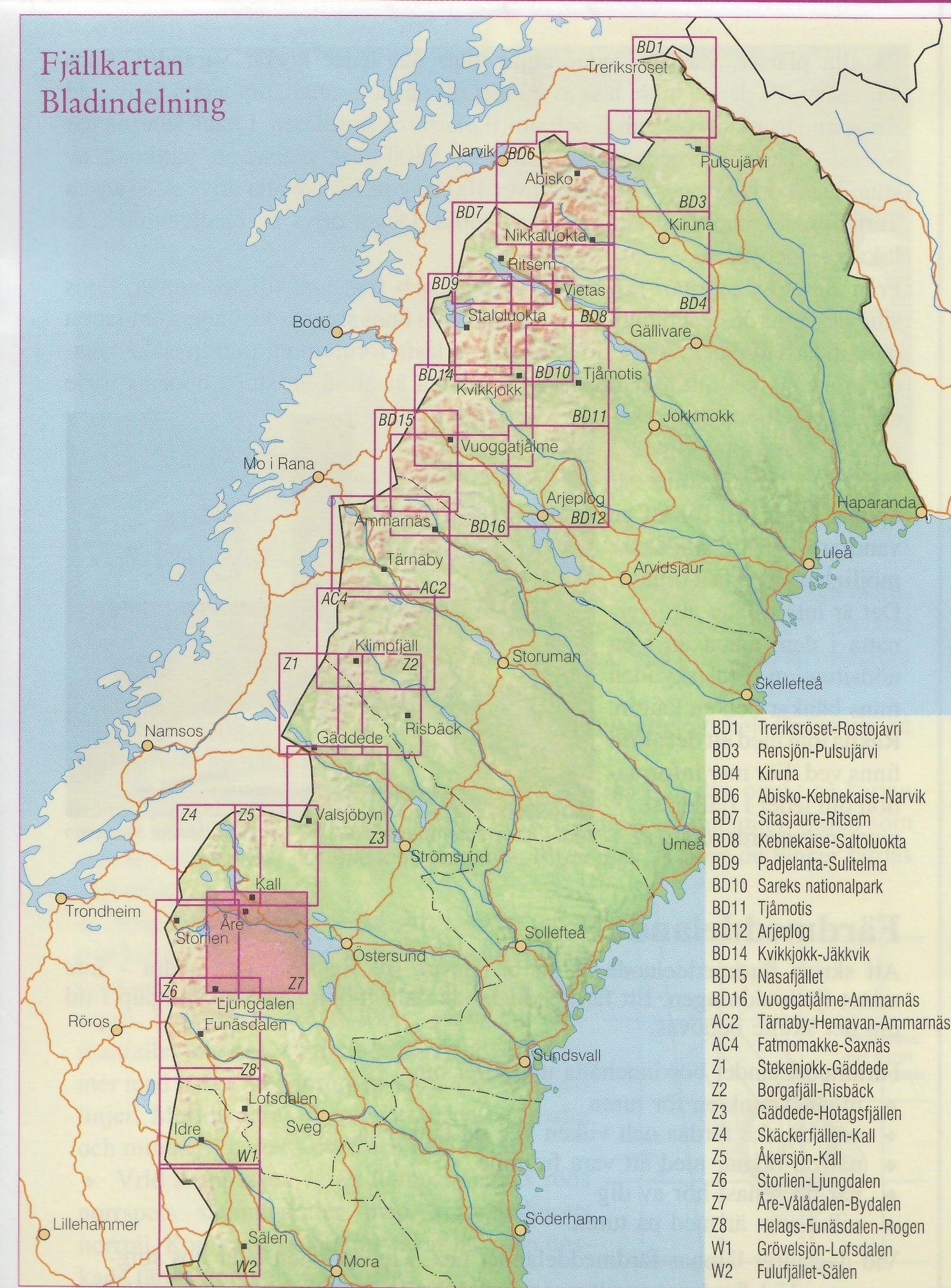 Are, Valadalen, Bydalen Z7 1:100t turistická mapa (Švédsko ...