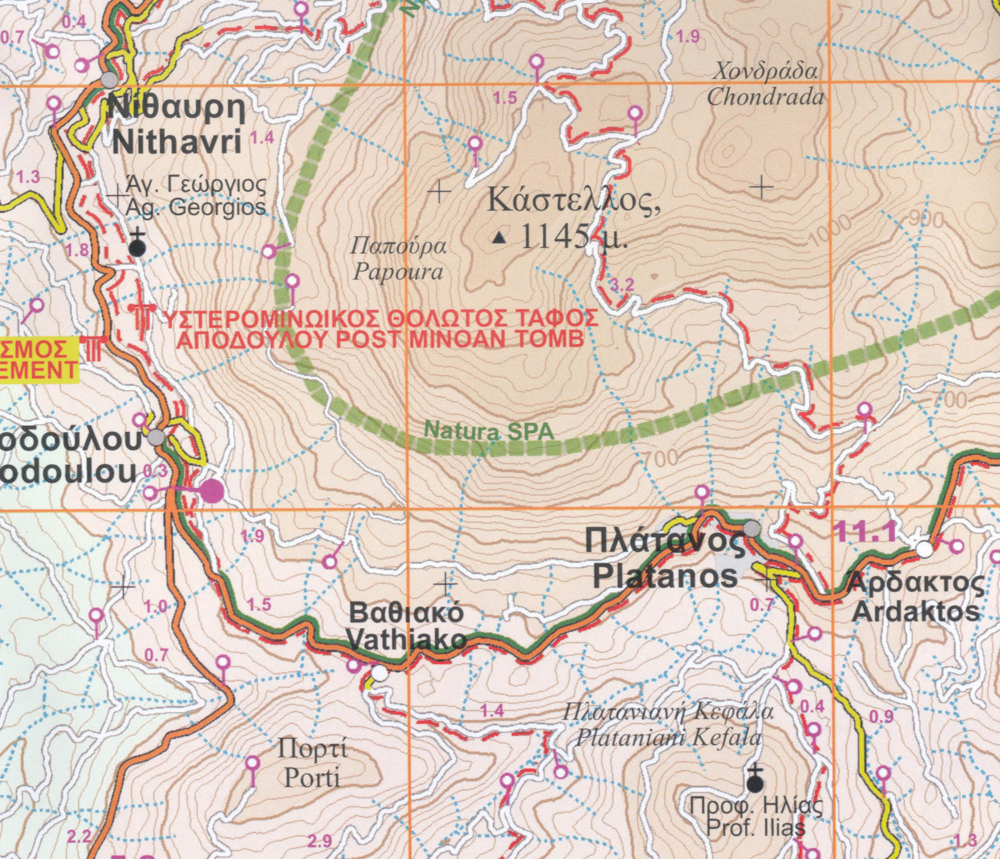 Psiloritis, Iraklio (Kréta) 1:50.000, turistická mapa ORAMA #403 ...