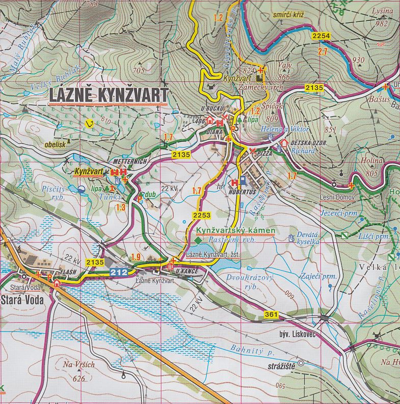 Západočeské lázně, Slavkovský les 1:50t turistická mapa (9) SC ...